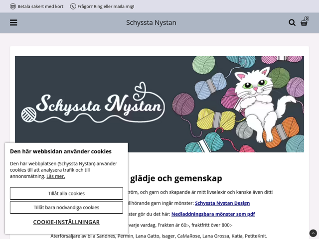 Ravelry: Schyssta Nystan webbsite - patterns
